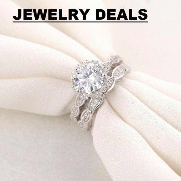 Jewelry | Round 2p Princess Cut Bridal Wedding Ring | Poshmark